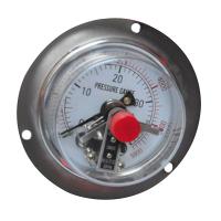 China Electric Contact Pressure Gauge 4 Inch 0-5800 PSI Back Mount Steel Case Brass Connection for sale