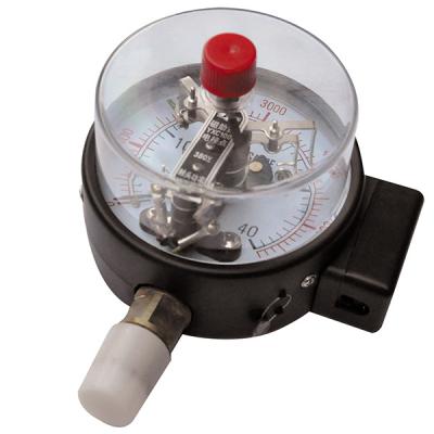 China 4 Inch Electric Contact Pressure Gauge 0-5800 PSI Lower Mount Steel Case Brass Connection for sale