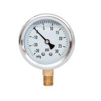 China 2.5 inch Liquid Filled Compound Pressure Gauge 30 psi 1/4 BSP Stainless Steel for sale