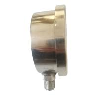 China 4 inch Stainless Steel Liquid Filled Pressure Gauge 0-1 MPa 1/2 NPT Lower Mount Glycerine for sale