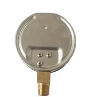China 4 Inch 250 mbar Capsule Low Pressure Gauge Stainless Steel Case Brass Internal 1/2 NPT for sale