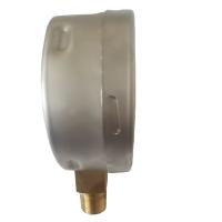 China 4 Inch 250 mbar Capsule Low Pressure Gauge Stainless Steel Case Brass Internal 1/2 NPT for sale