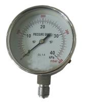 China 3 Inch 75mm Capsule Pressure Gauge 0-400 mbar 1/4 BSP Lower Mount Chrome Steel Case for sale