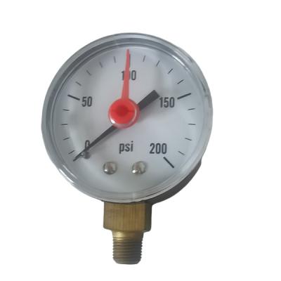 China Bourdon Tube 2.5in Dial General Pressure Gauge 200 Psi 1/8 NPT Lower Mount for sale
