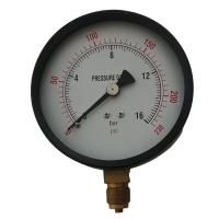 China 4 Inch 100mm General Pressure Gauge 0-230 psi 16 Bar 3/8 NPT Bottom Mount for sale