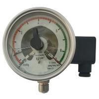China 4 Inch 10cm Electric Contact Pressure Gauge 9 Kg/cm2 Liquid Filled Stainless Steel 3/8 NPT for sale