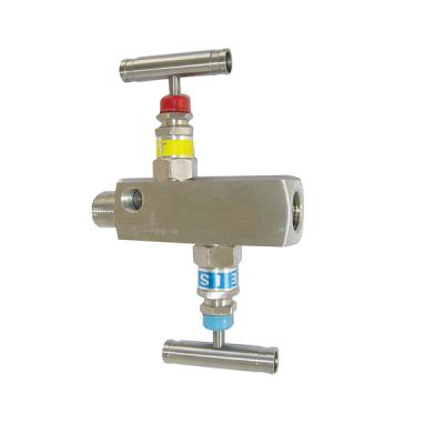 China Stainless Steel 2 Way Instrument Manifold Valve 6000 psi 200C for Pressure Gauge for sale