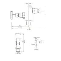 China Stainless Steel 2 Way Instrument Manifold Valve 6000 psi 200C for Pressure Gauge for sale