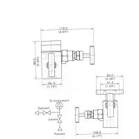 China Stainless Steel 6000 Psi 2 Way Instrument Manifold Valve 200C 1/4 Female NPT for sale
