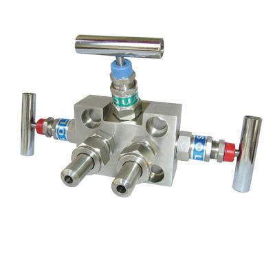 China Stainless Steel Three Valve Instrument Manifold Valve 6000 psi 1/2 NPT for sale