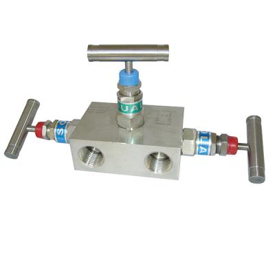 China 1/2 BSP 200C Instrument Manifold Valve 6000 Psi Three Way Stainless Steel for sale