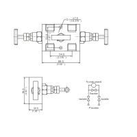 China 1/2 BSP 200C Instrument Manifold Valve 6000 Psi Three Way Stainless Steel for sale