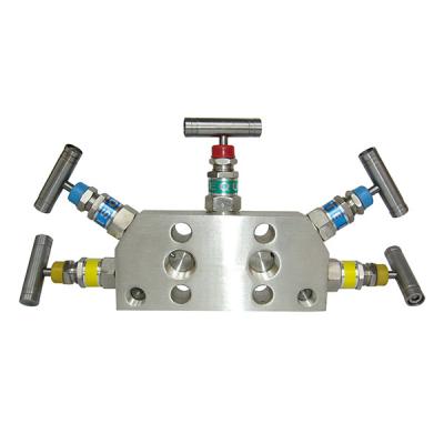 China Stainless Steel Five Valve Manifold 6000 psi 200C for Differential Pressure Transmitter for sale