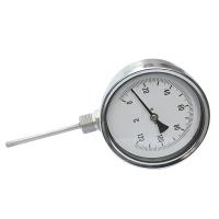 China 4 Inch 100mm SS Case Industrial Bimetal Thermometer 1/2 NPT 0-120C for sale