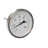 China 4 Inch 100mm Bimetal Thermometer 0-120C 1/2 BSP Back Connection Stainless Steel for sale