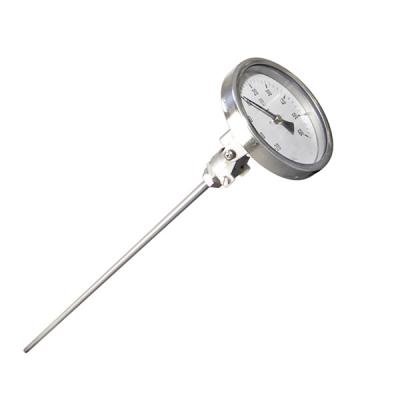 China Industrial Bimetal Thermometer 4 Inch Dial 8 Inch Stem 600℃ 1/2 NPT Free Angle for sale