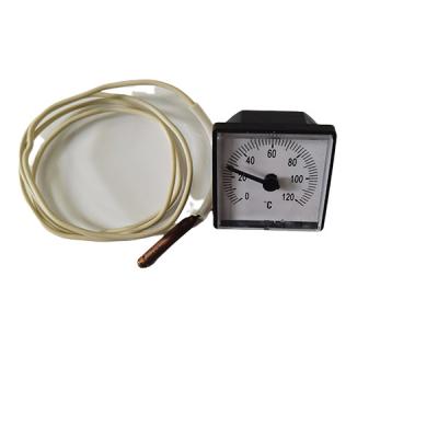 China Square Capillary Temperature Gauge 47x47mm ABS Case 0-120C 1m Capillary for sale