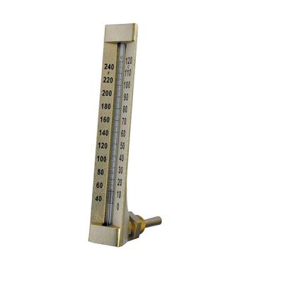 China Industrial Glass Thermometer 90 Degree Angle 0-120°C 3/4 BSP Red Liquid Filled for sale