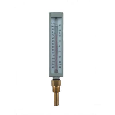 China Industrial Glass Thermometer -40 to 40C 100mm Probe 1/2 NPT Brass Stem for sale