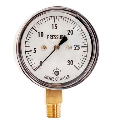 China 4 Inch Capsule Pressure Gauge 0-30 IWC Vacuum Steel Case 1/4 NPT Lower Mount for sale