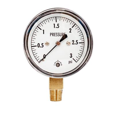 China Back Mount 3 Psi 2.5'' 63mm Capsule Pressure Gauge 1/4'' NPT for sale