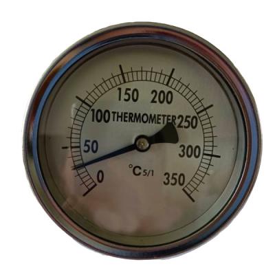 China Industrial Bimetal Thermometer 4 Inch Dial 0-350C 1/2 NPT Back Mount 100mm Stem for sale