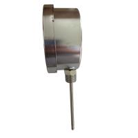 China Spiral Bimetallic Thermometer 100mm Dial 4 Inch Stem 1/2 NPT 0-120C Stainless Steel for sale