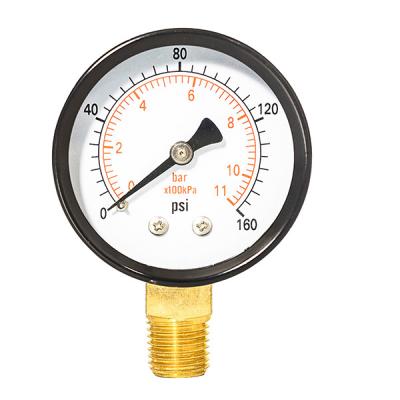 China 2 Inch 50mm 160psi General Pressure Gauge 1/4 NPT Bottom Mount Brass Connection for sale