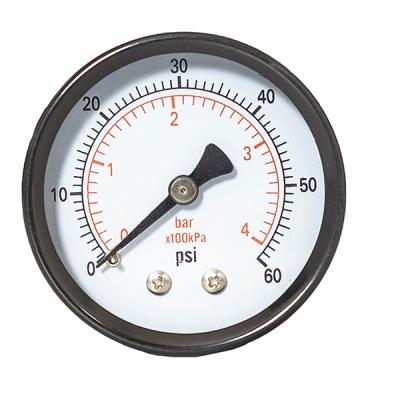China 2 inch 60 psi General Pressure Gauge Back Mount 1/4 BSP Brass Connection for sale