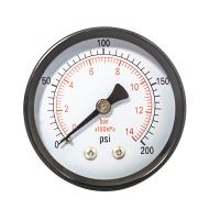 China 2 Inch 0-200 psi General Pressure Gauge Steel Case Brass Connection 1/4 BSPT Back Mount for sale