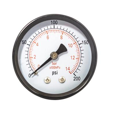 China 2 Inch 0-200 psi General Pressure Gauge Steel Case Brass Connection 1/4 BSPT Back Mount for sale
