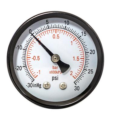 China 2 Inch 38mm Stainless Steel Vacuum Pressure Gauge -30 inHg to 30 psi 1/4 NPT Back Mount for sale