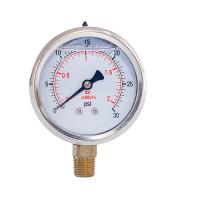 China Glycerine 1/4'' BSPT 5CM Liquid Filled Pressure Gauges 2 Bar for sale