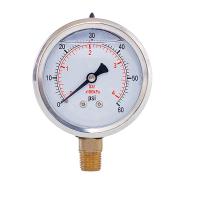 China 60psi Lower Mount Liquid Filled Pressure Gauges 2.5 Inch 1/4 BSPT for sale