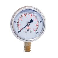 China 7 Bar Lower Mount  Dual Scale Pressure Gauge 1/4 NPT 2'' 50cm for sale