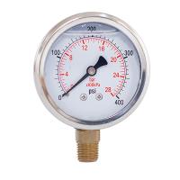 China 2.5 Inch Liquid Filled Pressure Gauge 0-400 psi Stainless Steel Case 1/4 NPT for sale