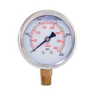 China 2.5 Inch 350 Bar Glycerin Filled Stainless Steel Pressure Gauge 1/4 NPT for sale