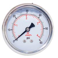 China 2.5 Inch 0-60 psi Glycerine Filled Pressure Gauge 1/4 BSP Back Mount Stainless Steel for sale