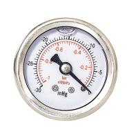 China 1.5 Inch Liquid Filled Vacuum Gauge -30inHg 1/4 NPT Back Mount Stainless Steel Case for sale