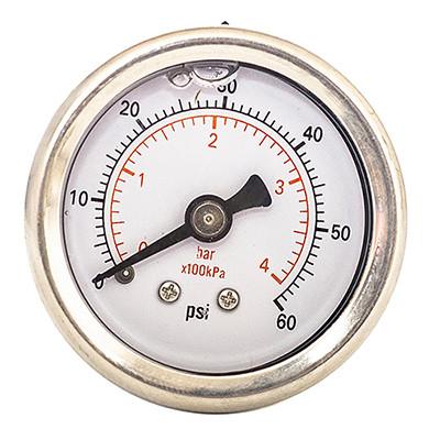 China 304 Stainless Steel 2 Inch Liquid Filled Pressure Gauge 60 Psi 2.5 Accuracy 1/4 NPT Manometer for sale