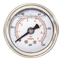 China 2.5 Inch 7 Kpa Vacuum Pressure Gauge 100Psi 1/4 BSPT Back Mount Stainless Steel Case for sale