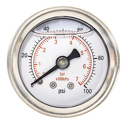 China 2.5 Inch 7 Kpa Vacuum Pressure Gauge 100Psi 1/4 BSPT Back Mount Stainless Steel Case for sale
