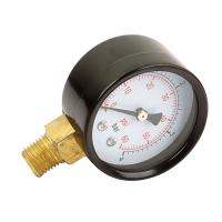 China Dual Scale 4 Bar 60 PSI 2 Inch General Pressure Gauge 1/4 NPT Lower Mount Brass Connection for sale