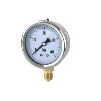China 63mm 2.5 Inch Glycerin Pressure Gauge 0-40 Bar 1/4 BSP Stainless Steel Case for sale
