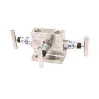 China Stainless Steel Instrument Manifold Valve Three Valve 6000 Psi 1/2 Female NPT Flange for sale