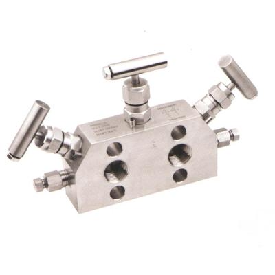 China Stainless Steel Three Valve Manifold 1/2 NPT 6000 PSI 200C Pressure Transmitter for sale