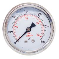 China 2.5 Inch Liquid Filled Pressure Gauge 0-300 psi Stainless Steel Case Glycerine Filled Back Mount for sale
