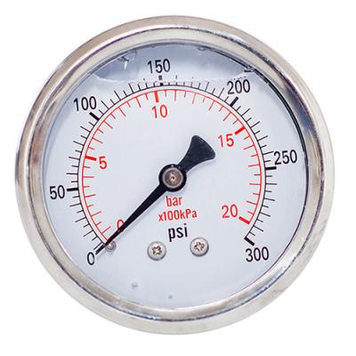 China 2.5 Inch Liquid Filled Pressure Gauge 0-300 psi Stainless Steel Case Glycerine Filled Back Mount for sale