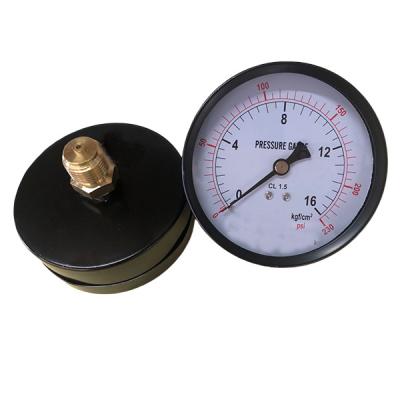 China Stainless Steel 4 Inch 100mm 230 Psi General Pressure Gauge 3/8 BSP Back Mount for sale