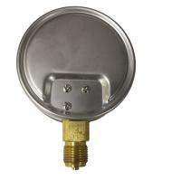China 4 inch 100mm 0-40 mbar Lower Mount Low Pressure Gauge with Valve 1/2 BSP Stainless Steel Case for sale
